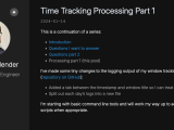 Robertbolender Time Tracking Processing Part 1