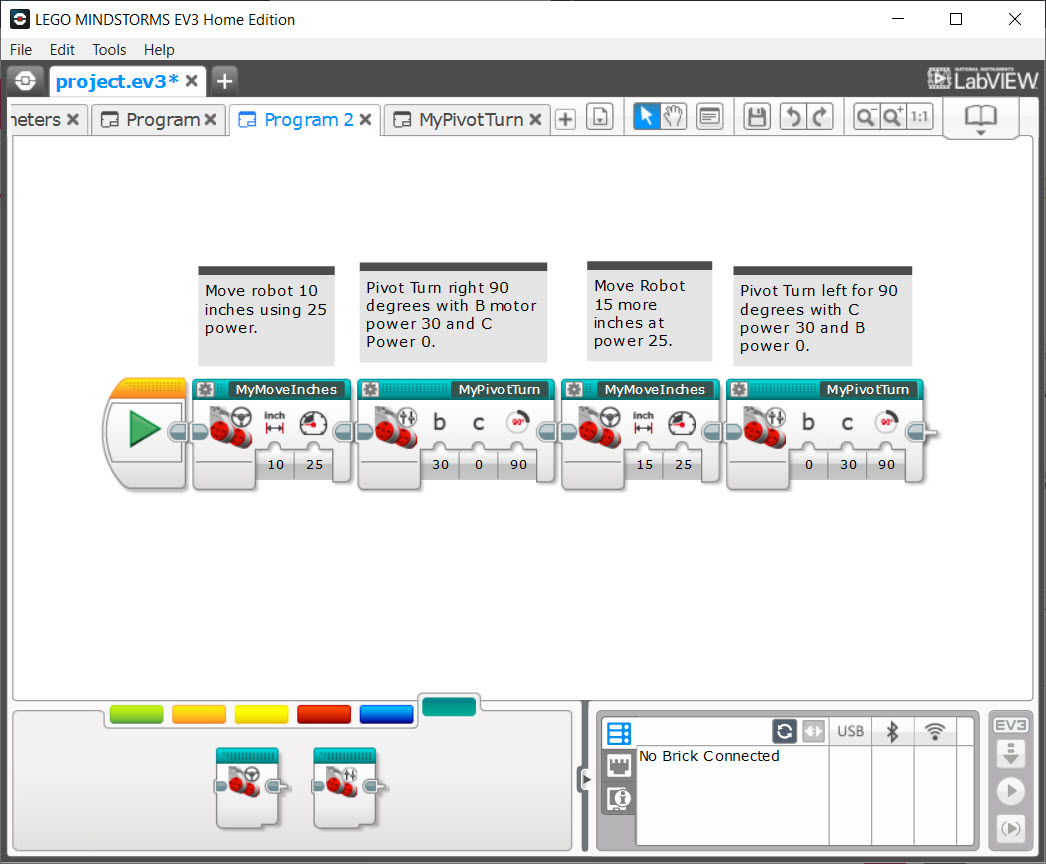 Inspiring Mindstorms EV3 Programming for FLL Part 2: Reusable EV3 Pivot ...