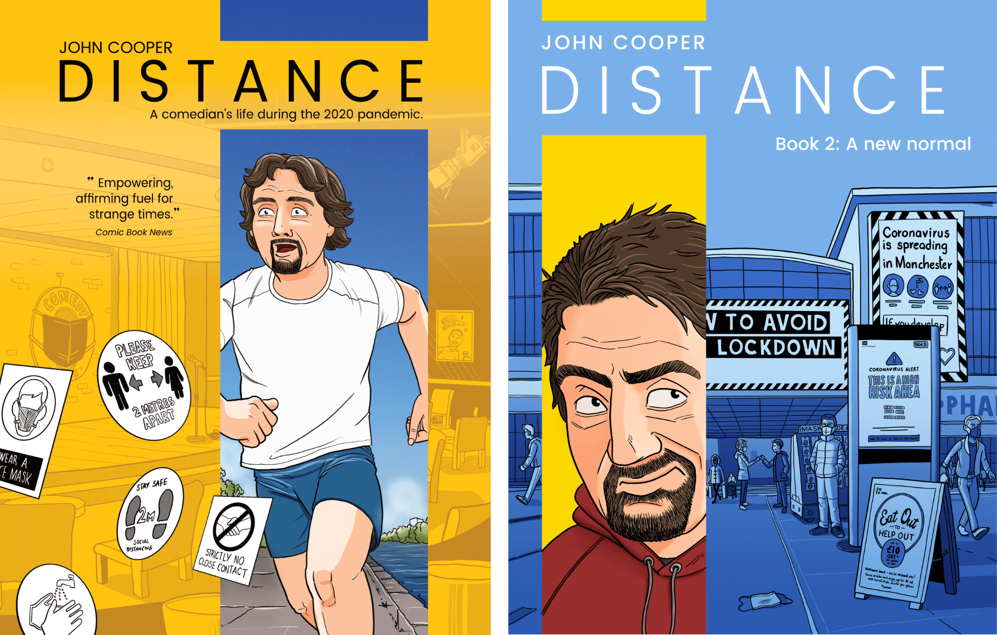 Distance comic strip about life during covid by John Cooper