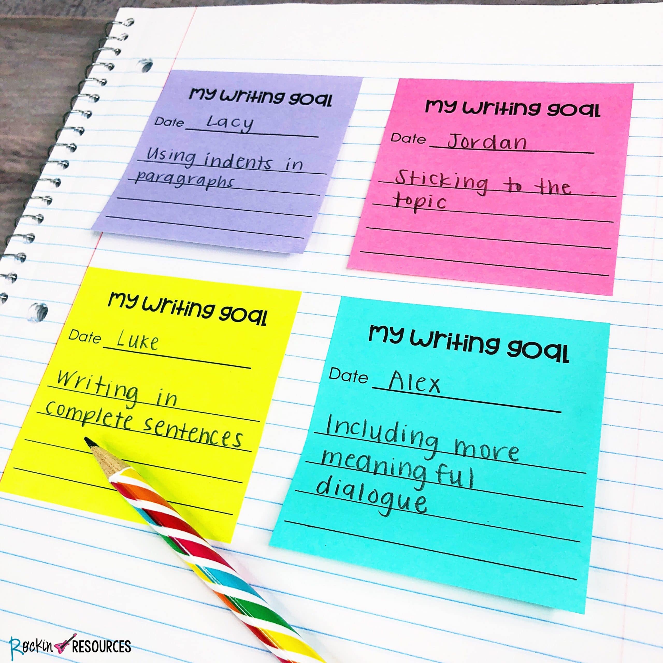 Writing Goals Rockin Resources writing-goals-rockin-resources