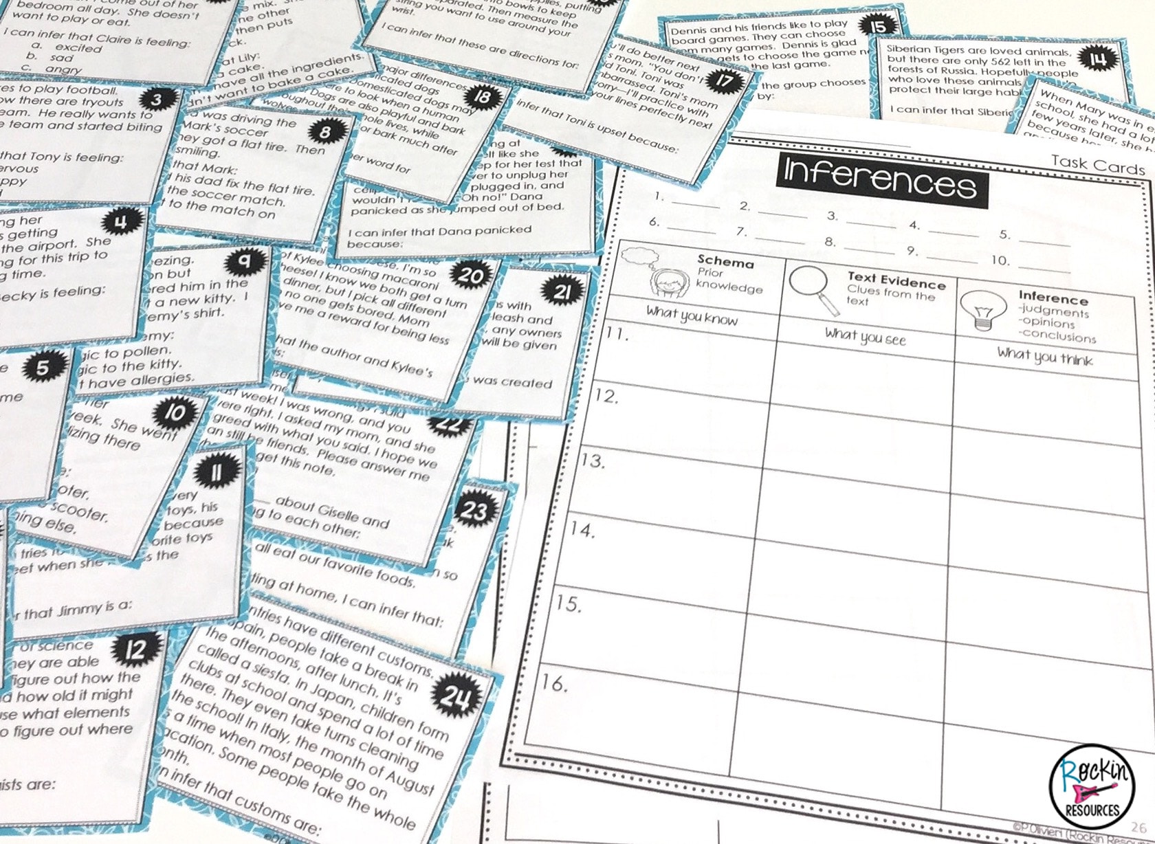 Inference Task Cards - Rockin Resources