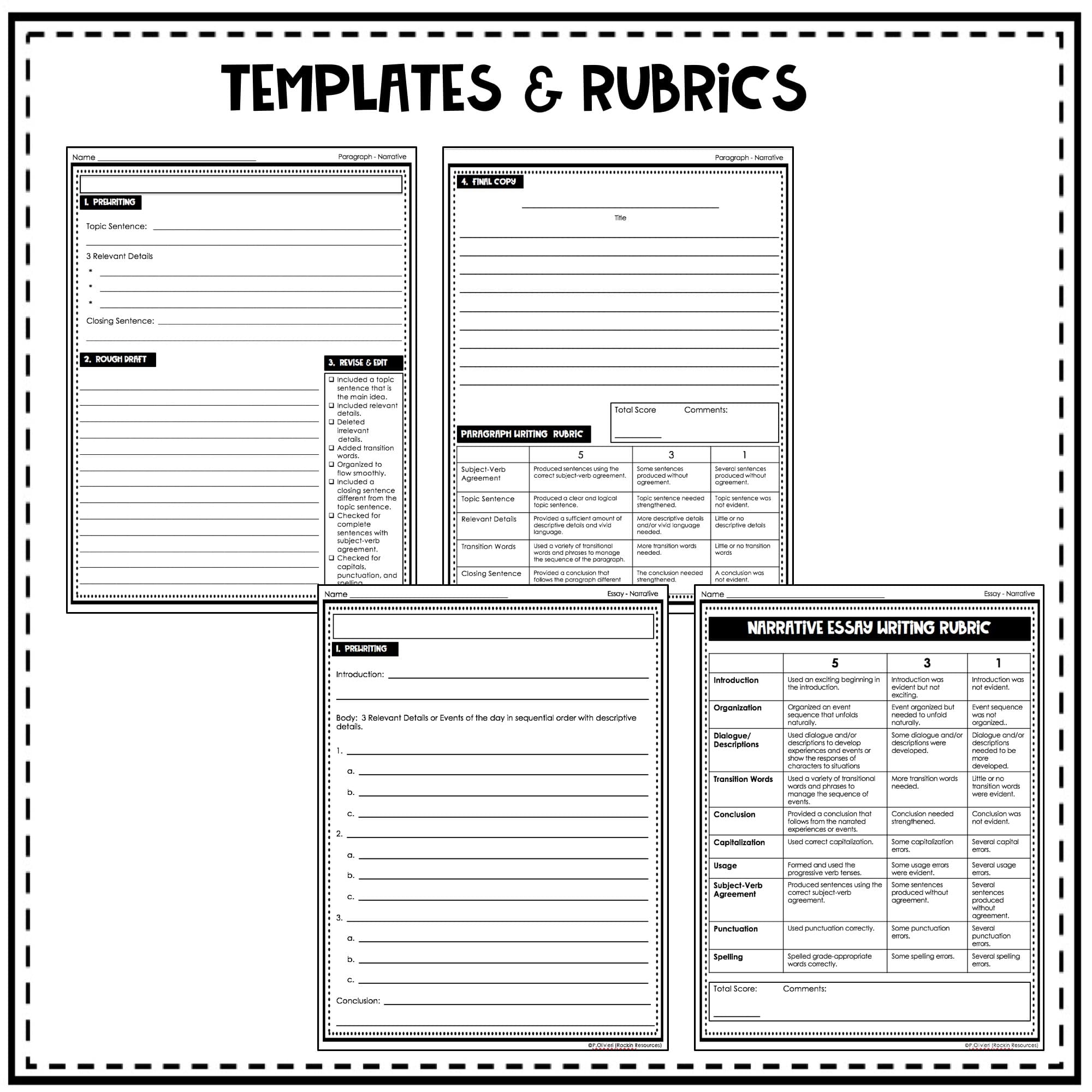 180 Writing Prompts- Editable! - Rockin Resources