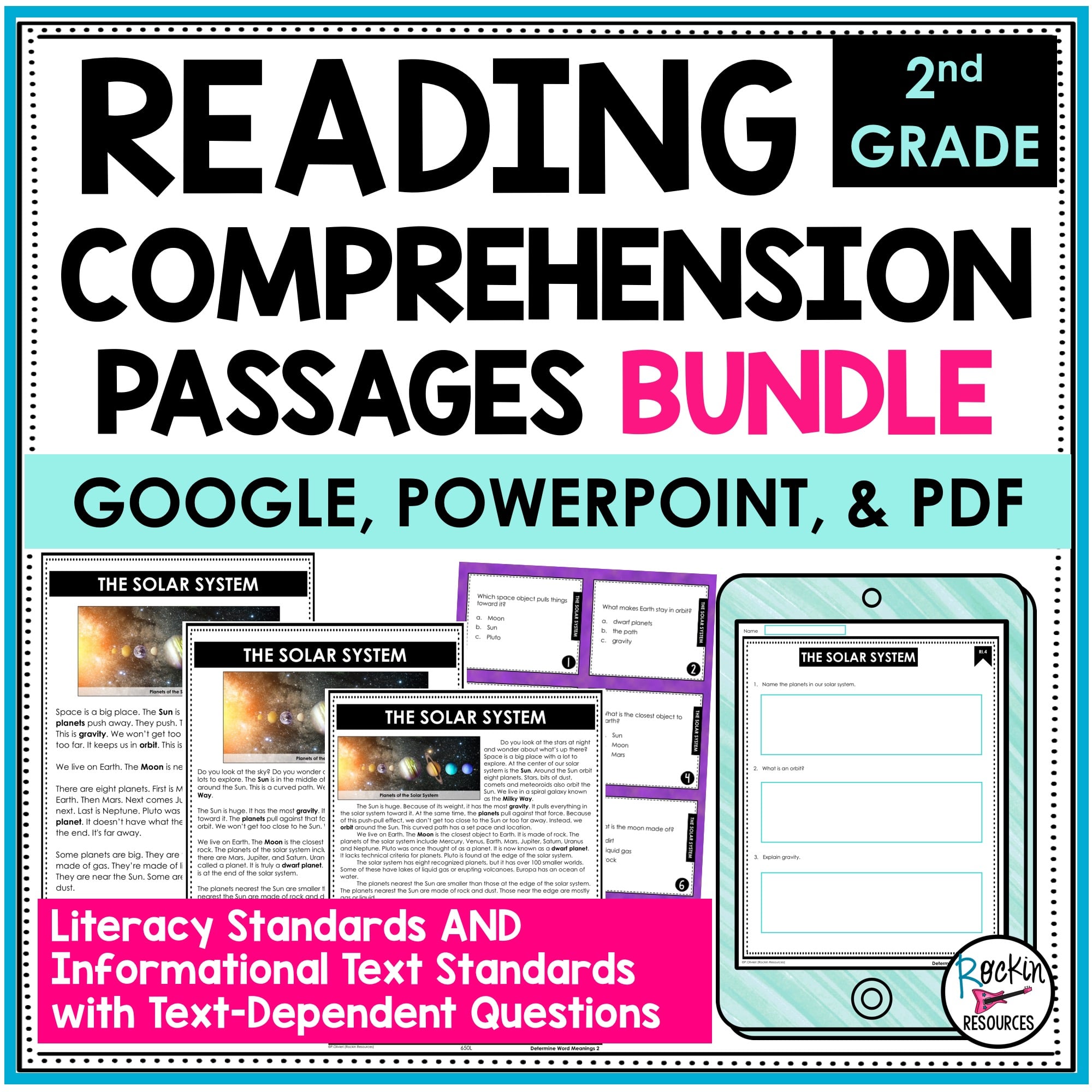2nd Grade Reading Comprehension Passages Bundle - Rockin Resources