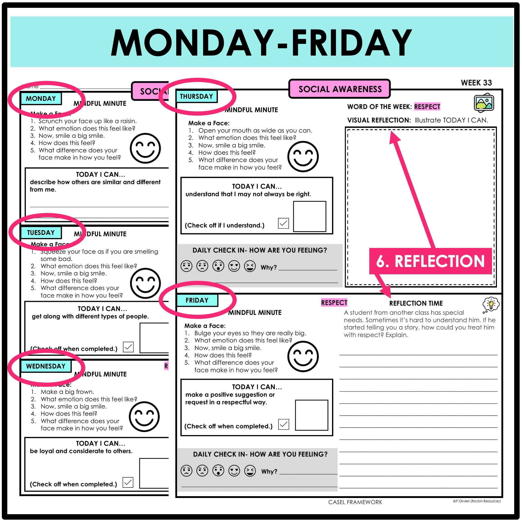 3RD GRADE SOCIAL EMOTIONAL LEARNING JOURNAL WITH CASEL FRAMEWORK ...