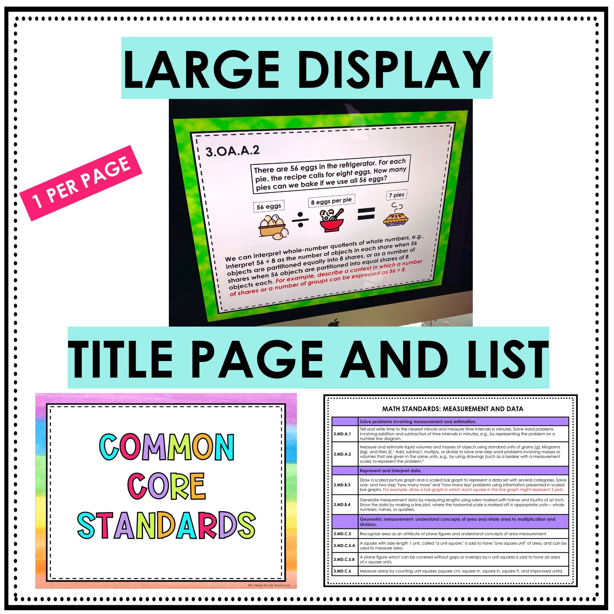 Common Core Standards "I can" and "We can" Statements 3rd Grade Math ...