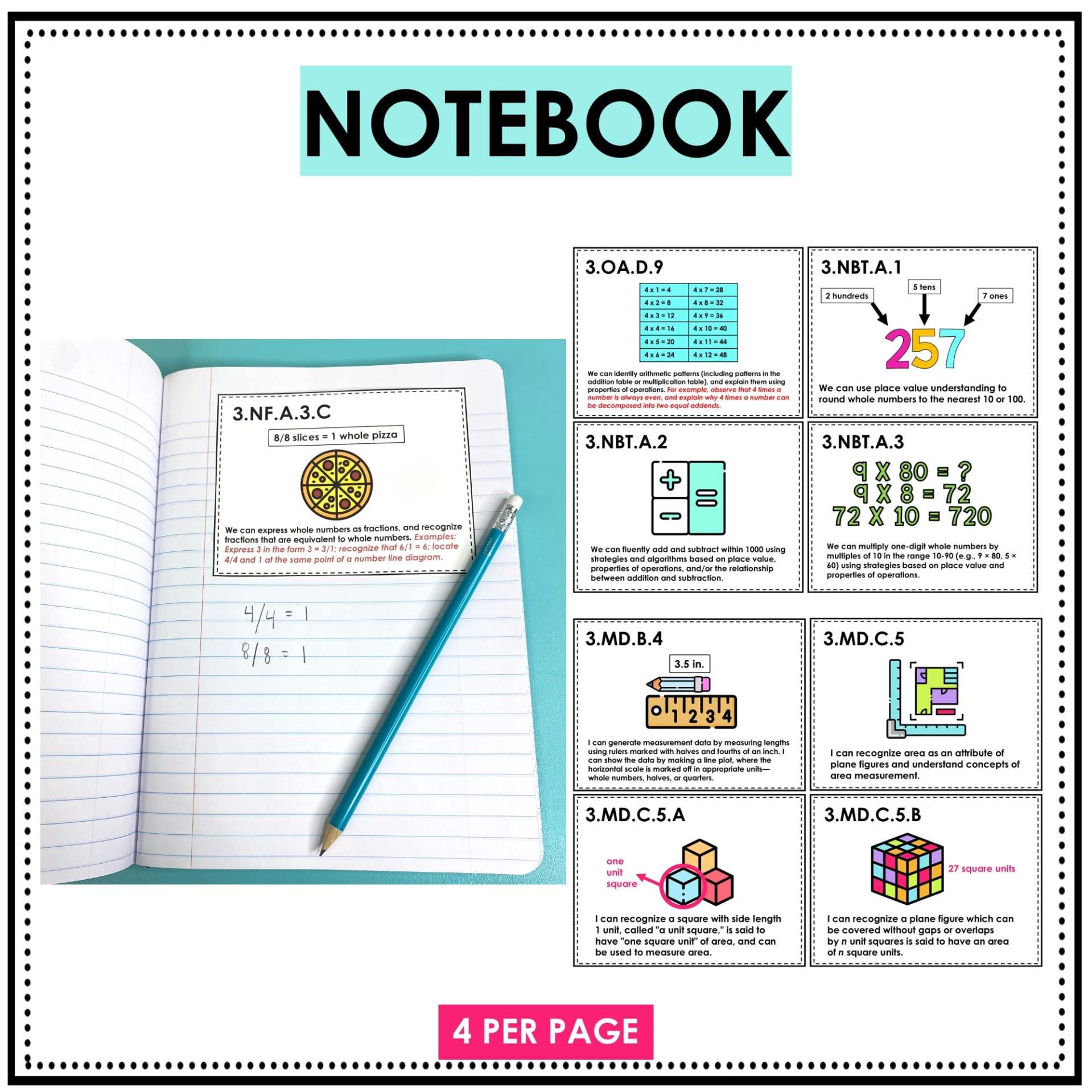 Common Core Standards "I can" and "We can" Statements 3rd Grade Math ...