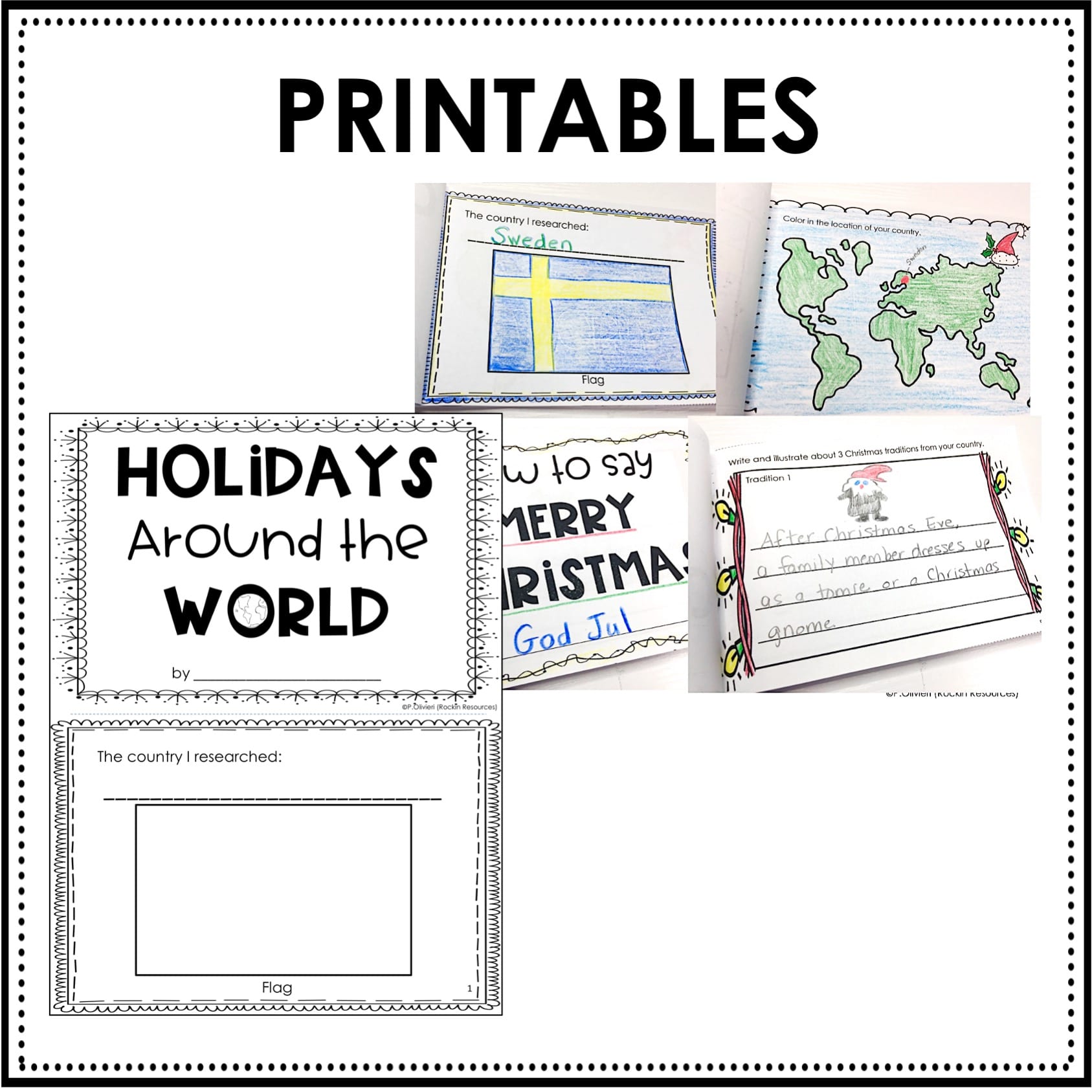 Christmas/Holidays Around the World Research Project - Rockin Resources