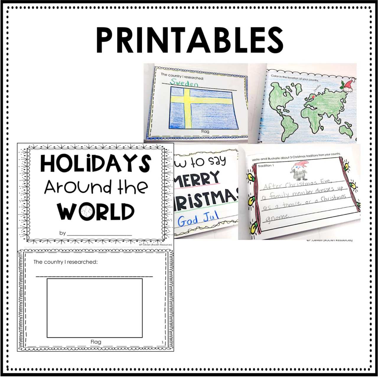 Christmas/Holidays Around the World Research Project - Rockin Resources