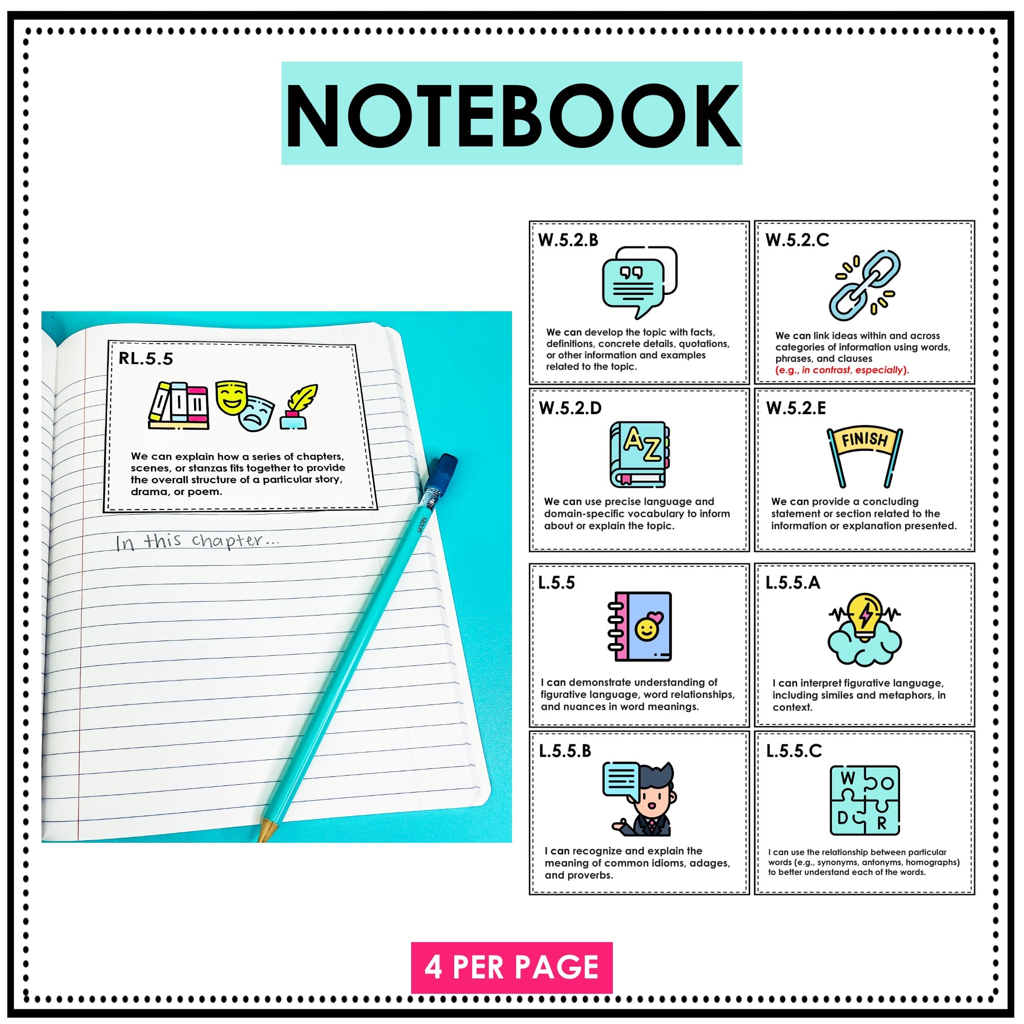 Common Core Standards "I can" and "We can" Statements 5th Grade ...