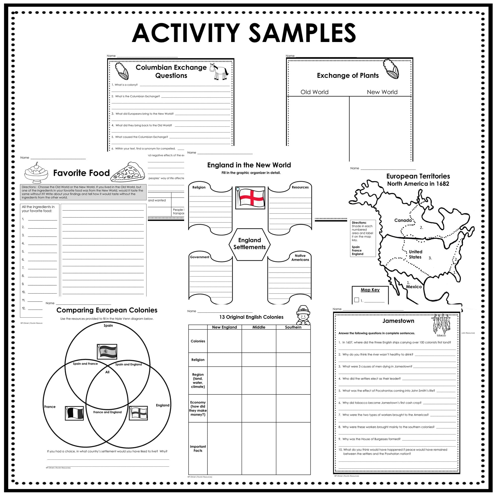 Colonial America | 13 Colonies | Colony Unit | Colonization | Print ...