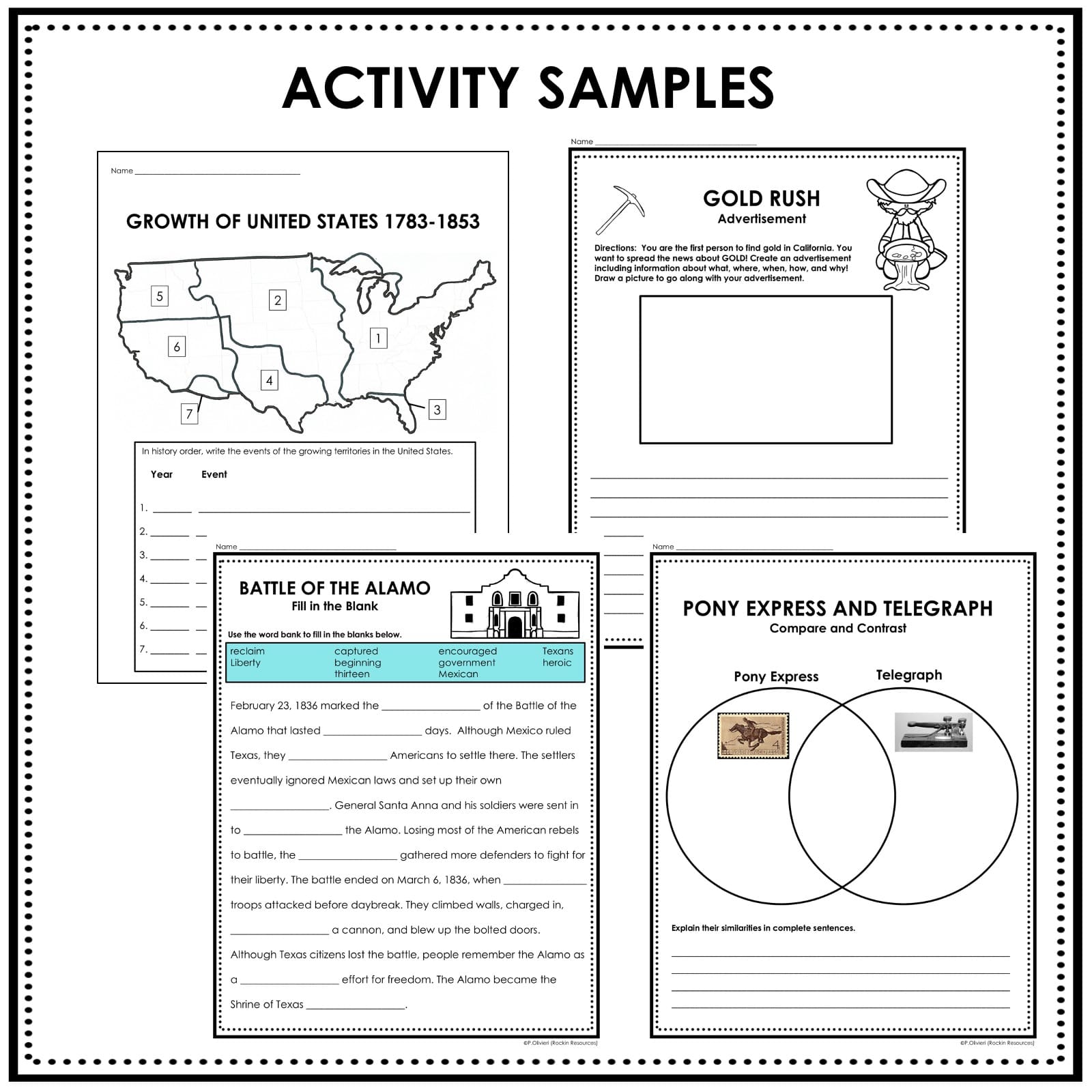 WESTWARD EXPANSION UNIT - Westward Expansion Test - Digital & Printable ...