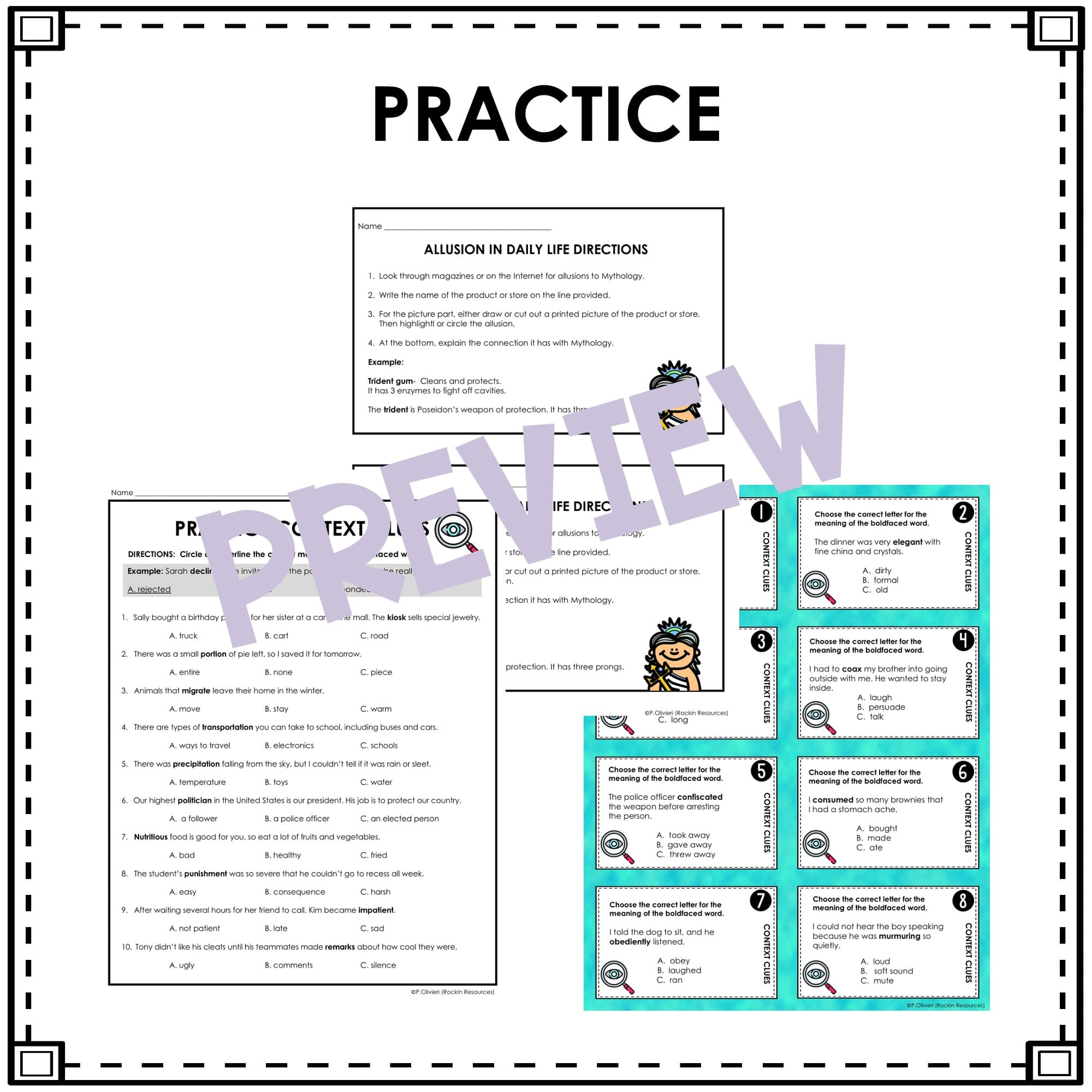 Mythology Unit | Context Clues | Mythology Allusions | CCSS RL.4.4 ...