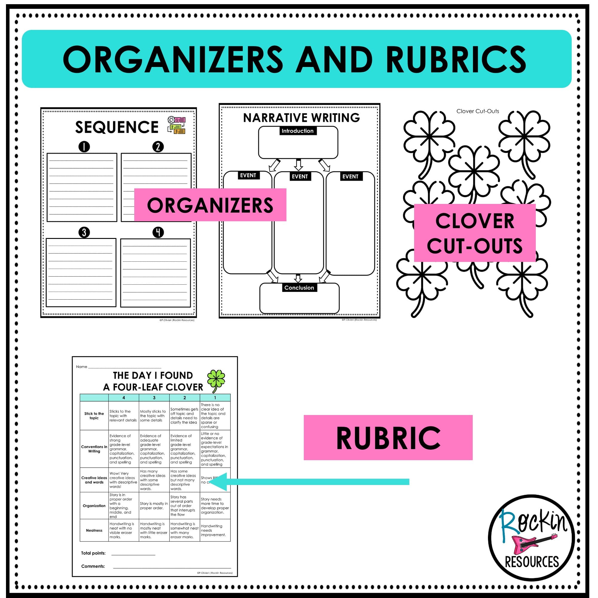St. Patrick's Day Narrative Writing- Finding a Four Leaf Clover ...