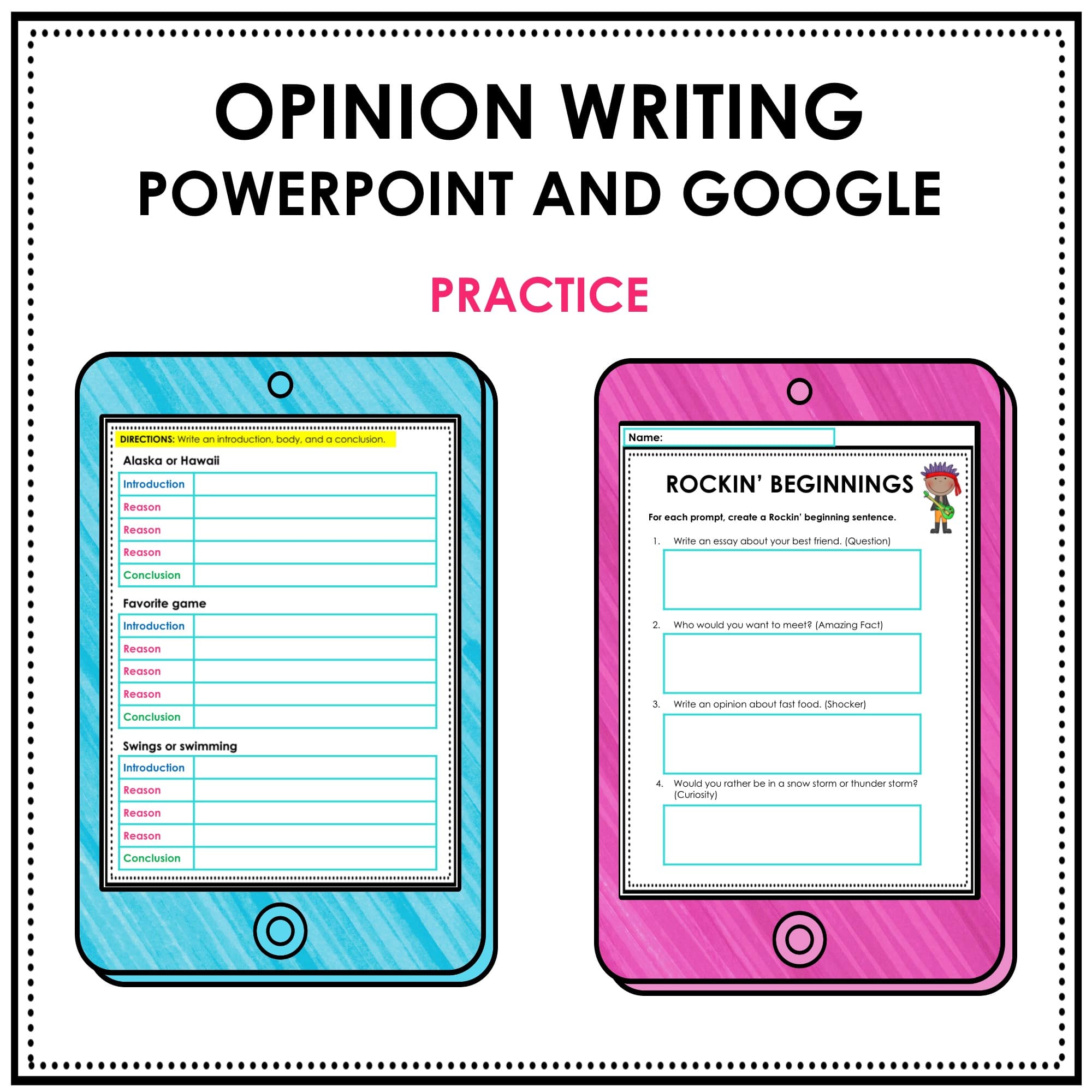 Primary Digital Opinion Writing - Rockin Resources