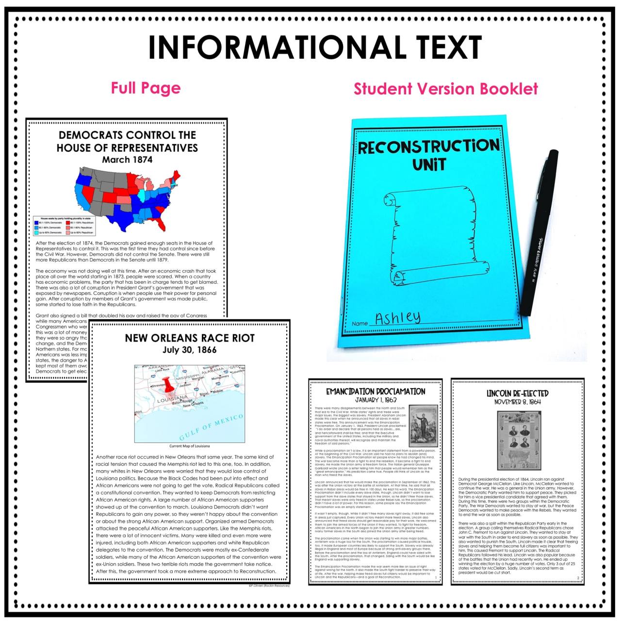 Reconstruction Unit - Reconstruction Activities - DIGITAL & PRINTABLE ...