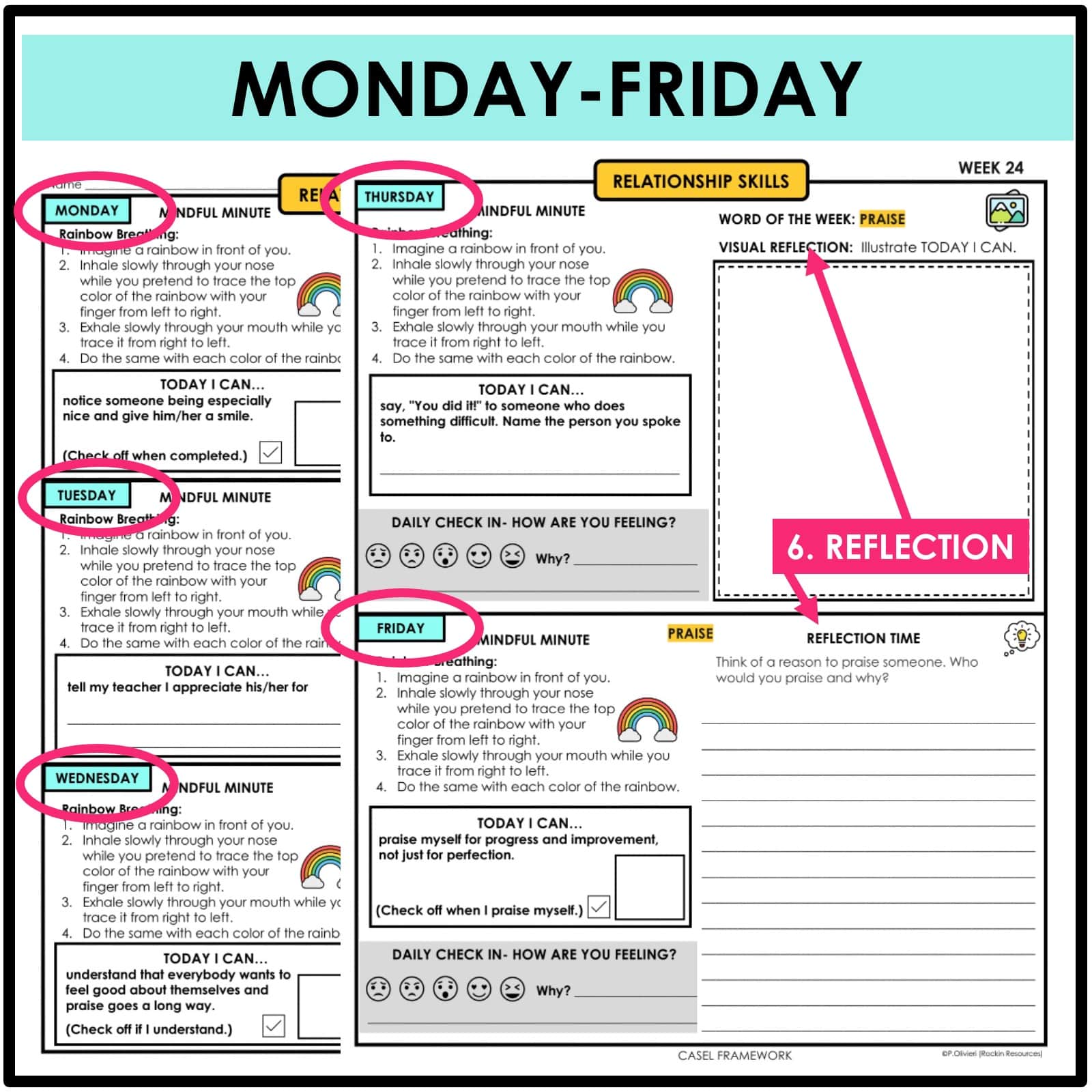 4TH GRADE SOCIAL EMOTIONAL LEARNING JOURNAL WITH CASEL FRAMEWORK ...