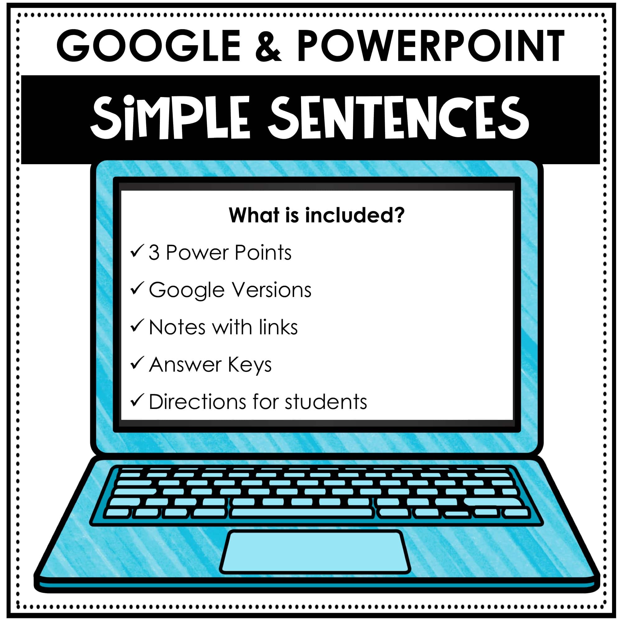 3rd Grade Digital Step-by-Step Simple Sentences Practice - Rockin Resources