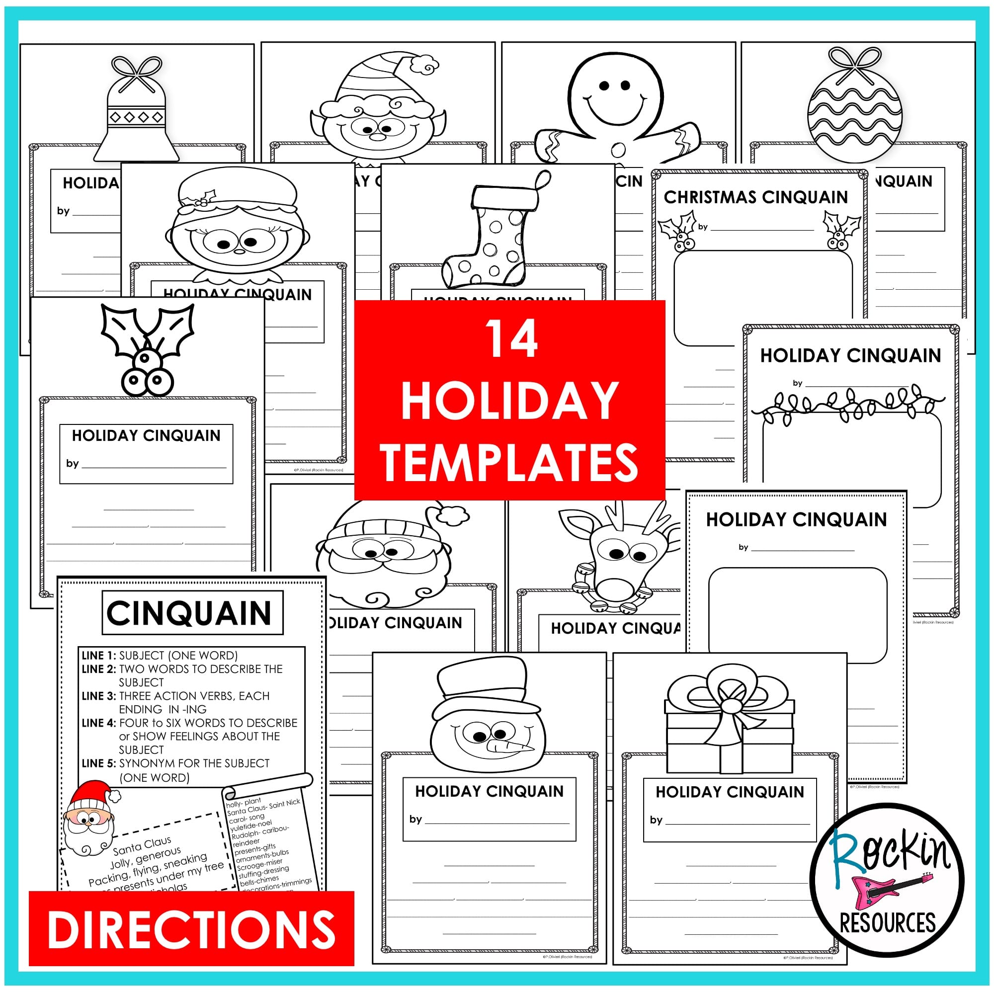 Christmas Poetry Writing | Holiday Cinquains | Holiday Poetry Writing ...