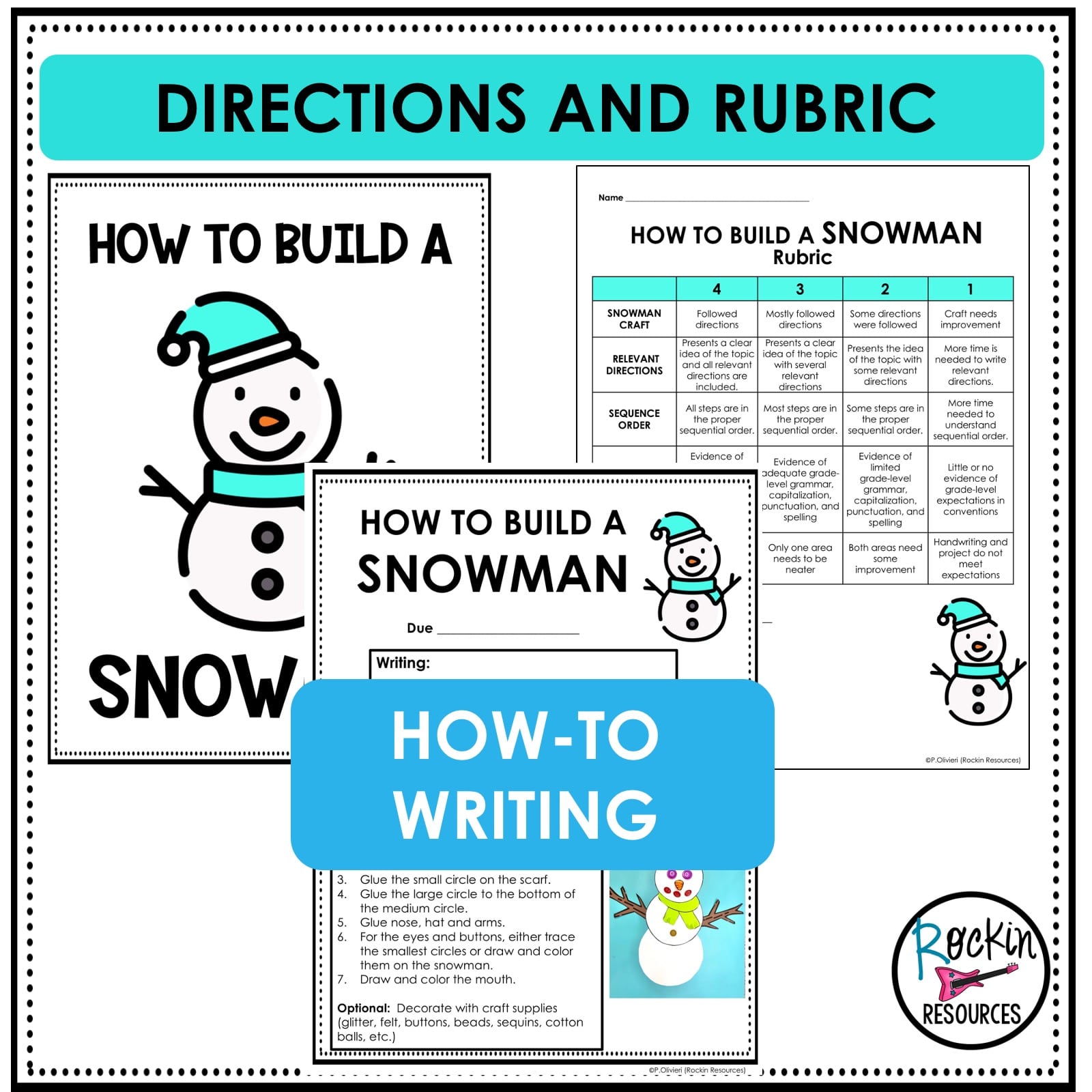 HOW TO BUILD A SNOWMAN | WINTER WRITING | HOW TO WRITING | CRAFT ...
