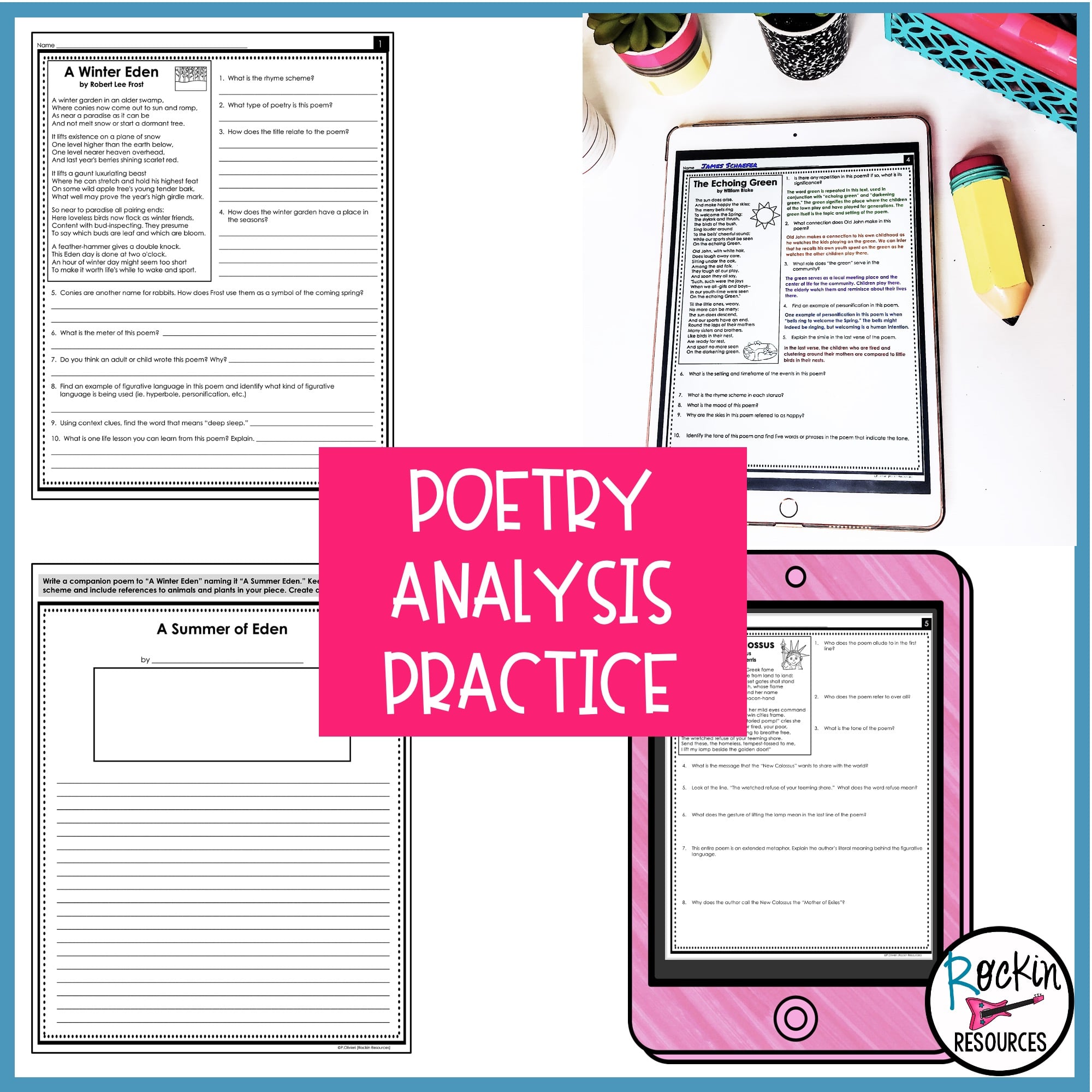 POETRY UNIT WITH POETRY ANALYSIS PRACTICE - Rockin Resources