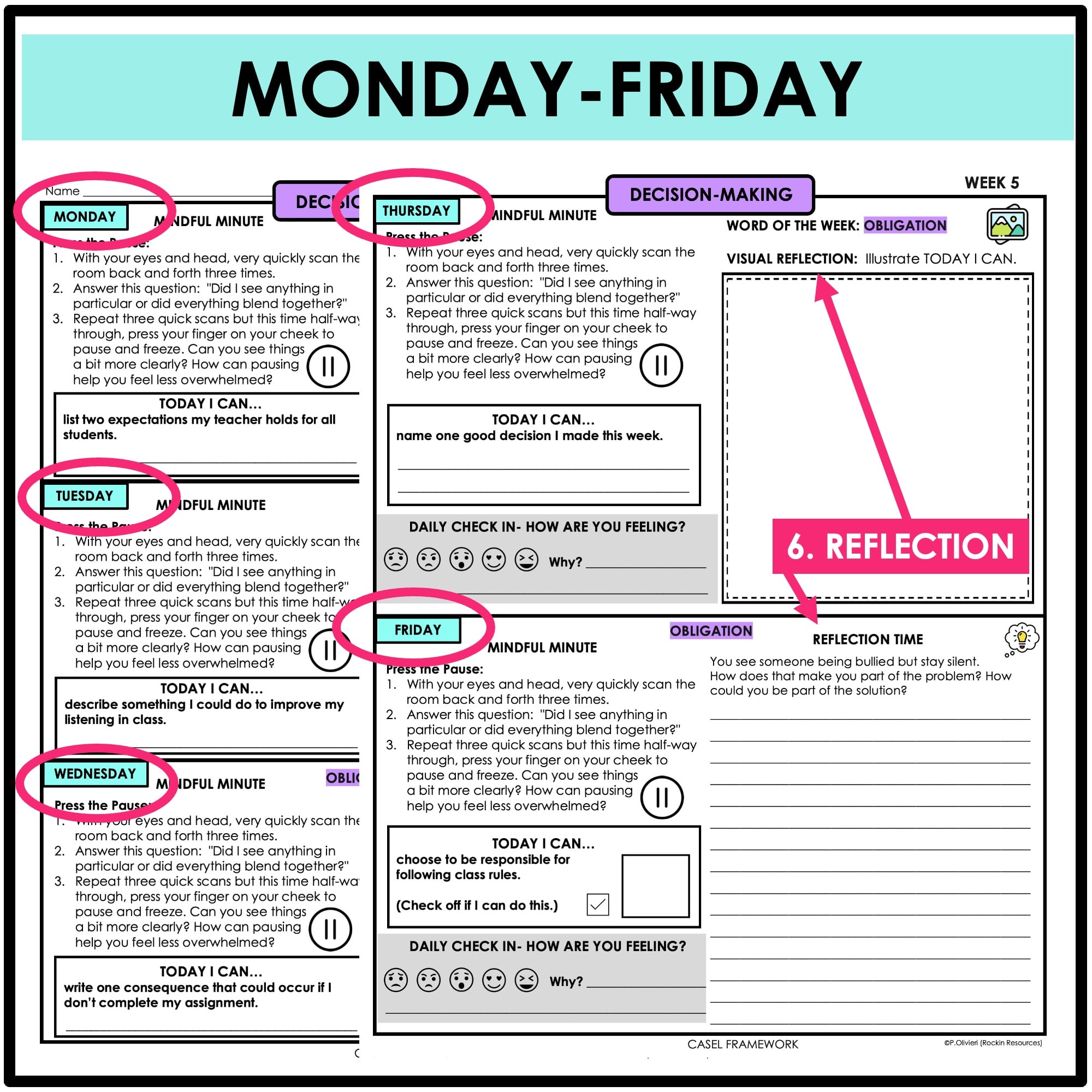 6TH GRADE SOCIAL EMOTIONAL LEARNING BUNDLE - JOURNAL AND POSTERS ...