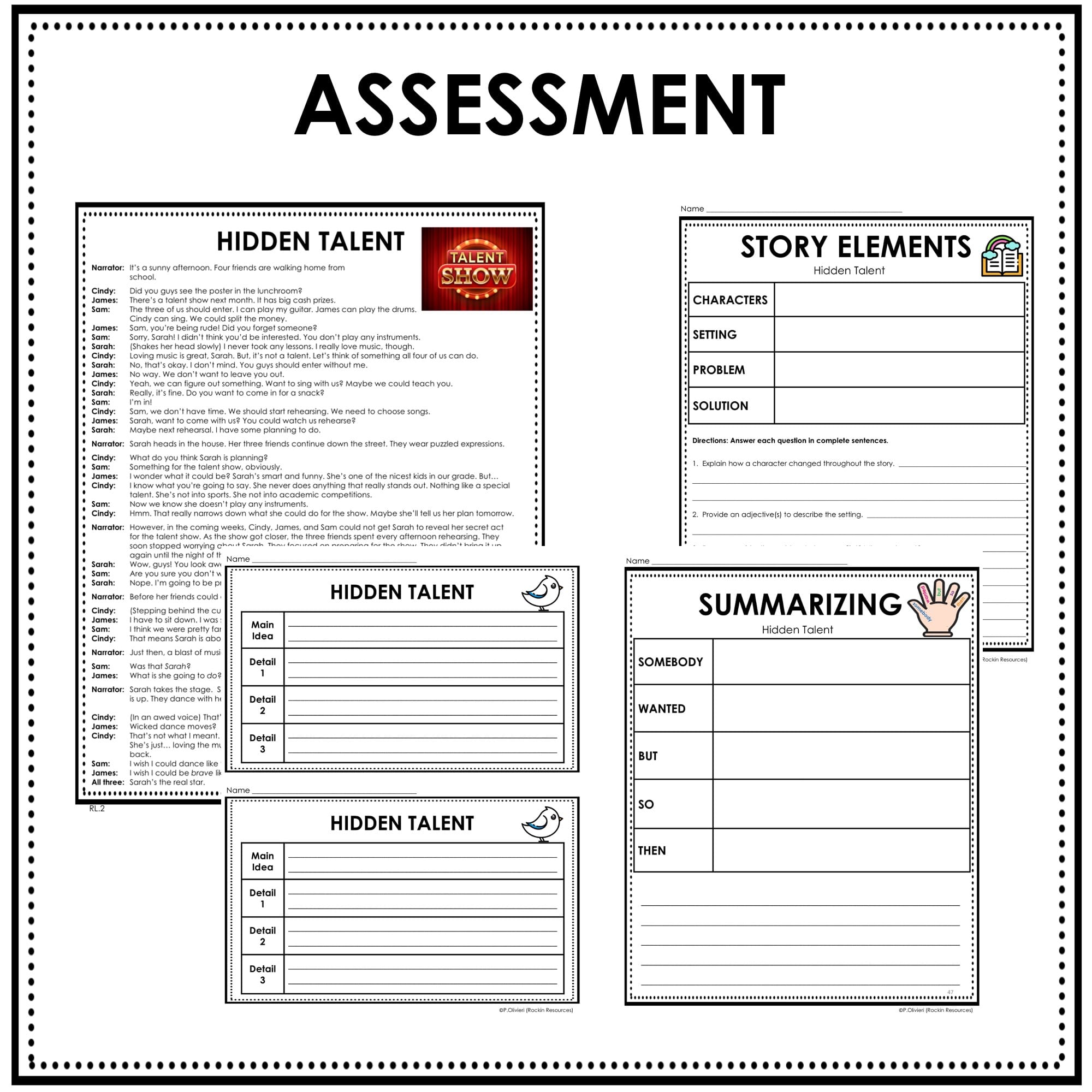 Reading Skills Bundle for Reading Comprehension - Rockin Resources