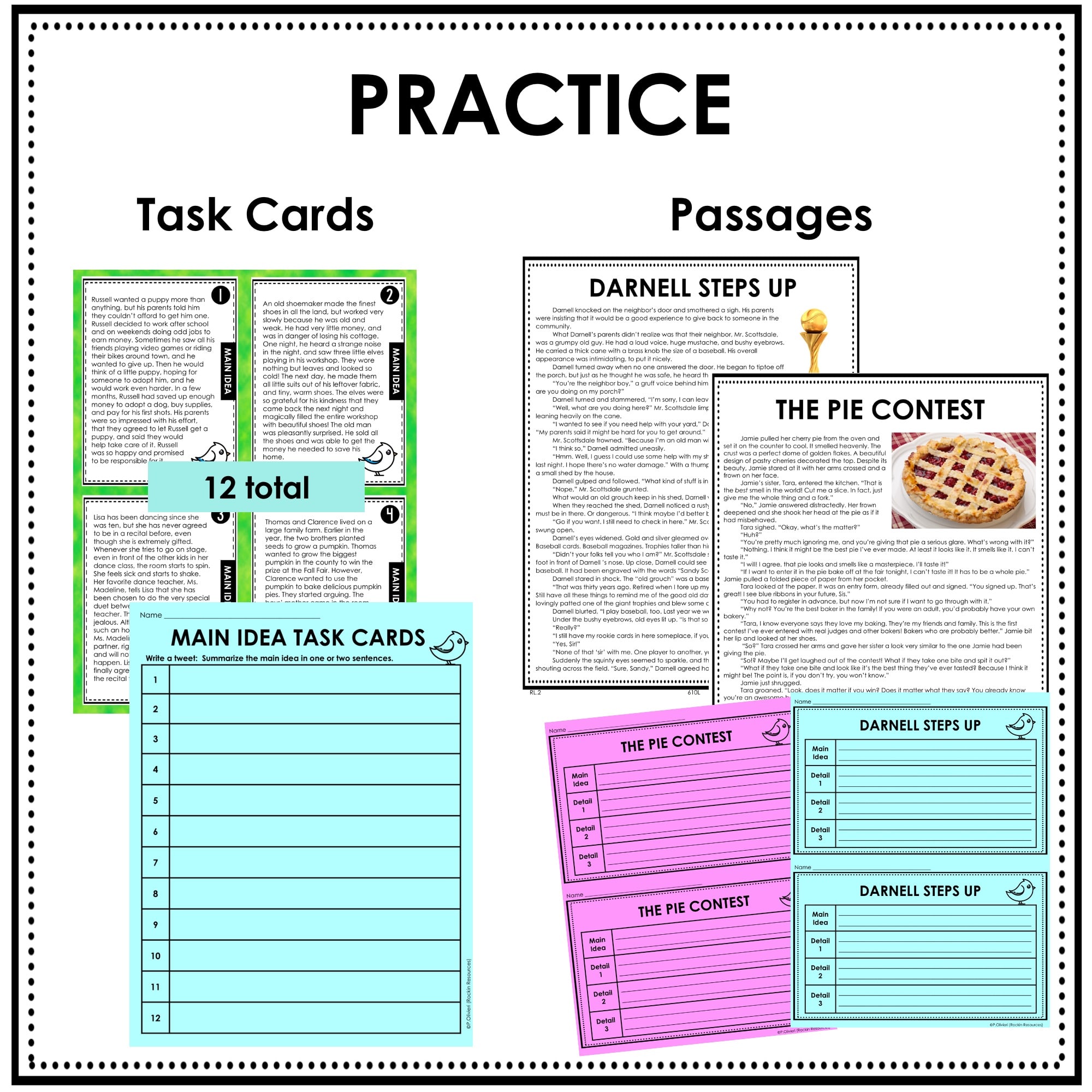 Main Idea and Supporting Details Unit - Digital and Print - Rockin ...