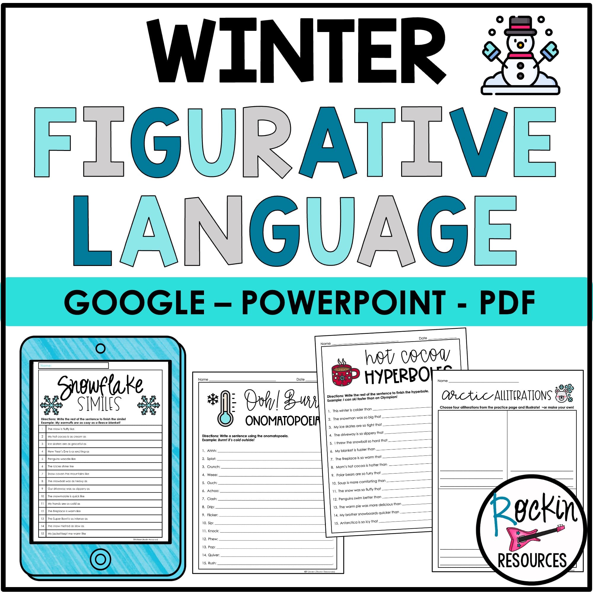 Winter Figurative Language - Rockin Resources