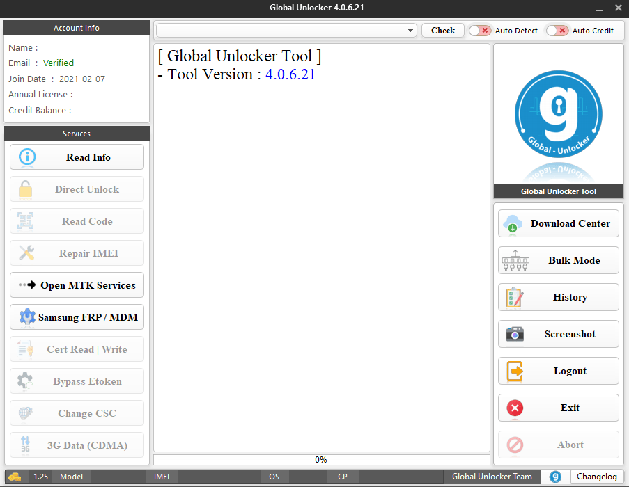 Nạp Credit Global Unlocker Pro - Thế Giới Rom Điện Thoại
