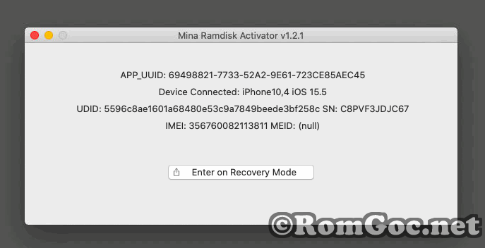 Mina Tool (ramdisk) bypass có sóng IOS 15/16 - Thế Giới Rom Điện Thoại