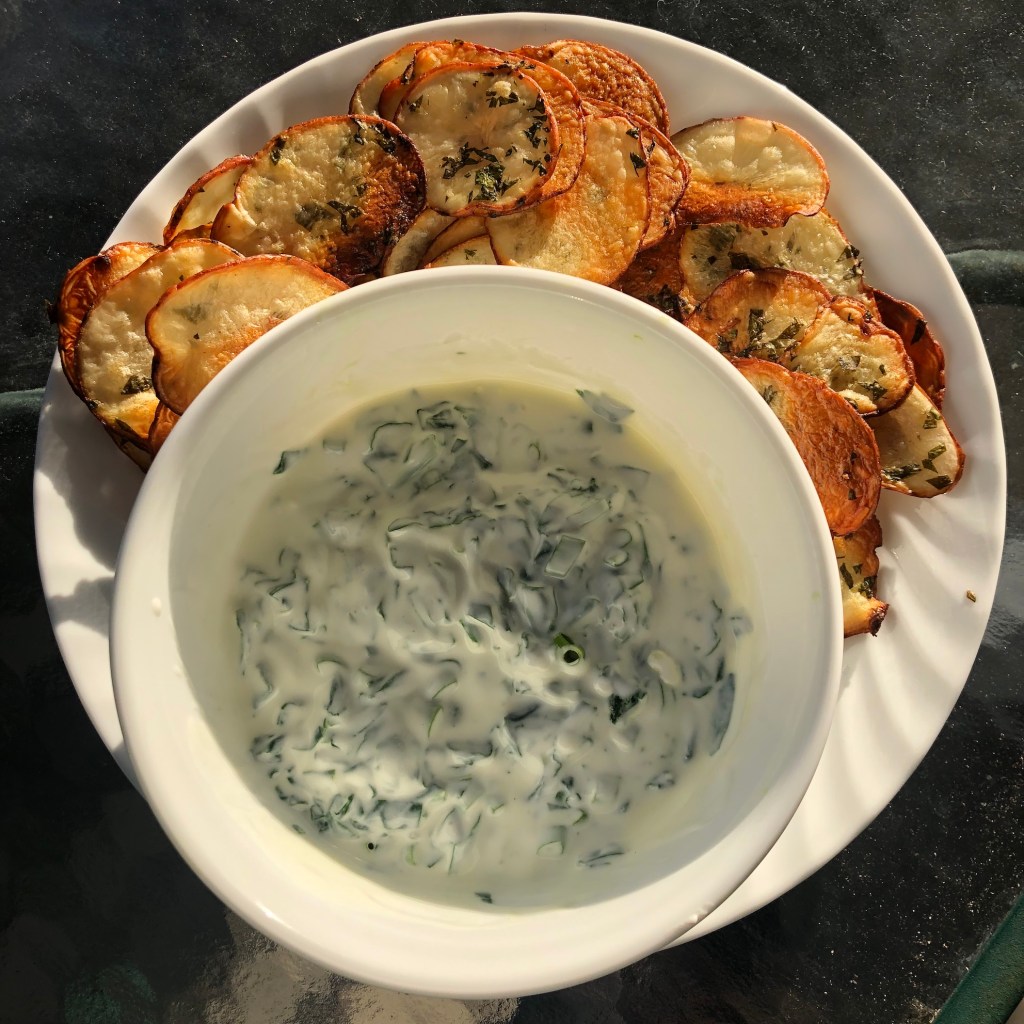 Week Seventeen: Cilantro Lime Potato Chips with Spinach Green Onion Dip ...
