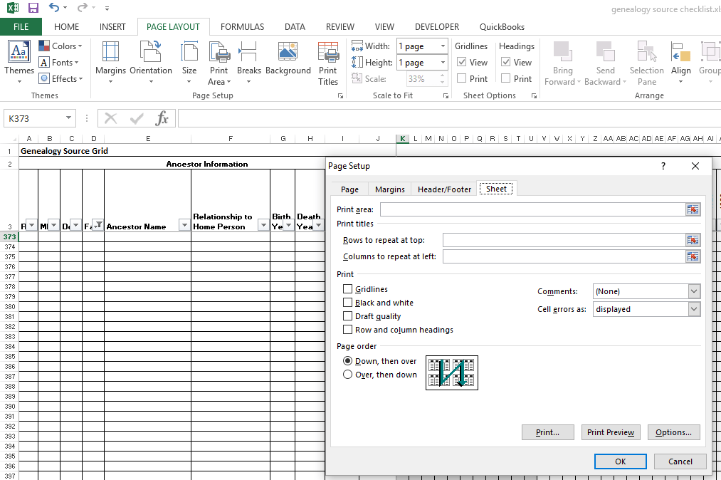 Excel Print tiles | Roots of Kinship