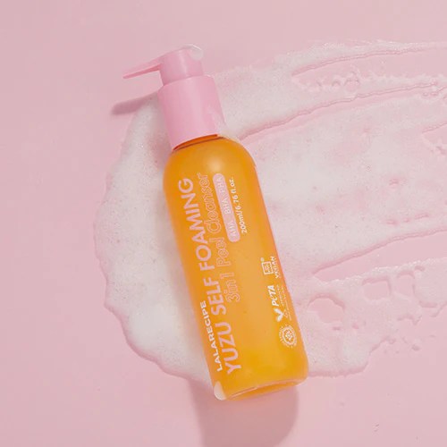 [LALARECIPE] YUZU Self Foaming 3in1 Cleanser 200ml - Rosa Vainilla