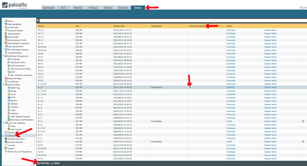 Upgrading Firewall PAN-OS Version – Rowell Dionicio