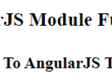 Angularjs Modules What Is Meant By Modules In Angular