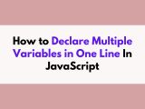 How To Declare Multiple Variables In One Line In Javascript