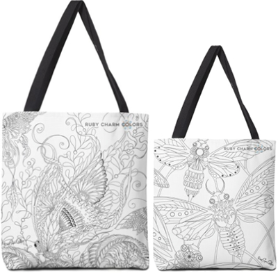 DIY ‘Color Your Own’ Tote Bags & Spiral Notebooks Collection – ruby ...