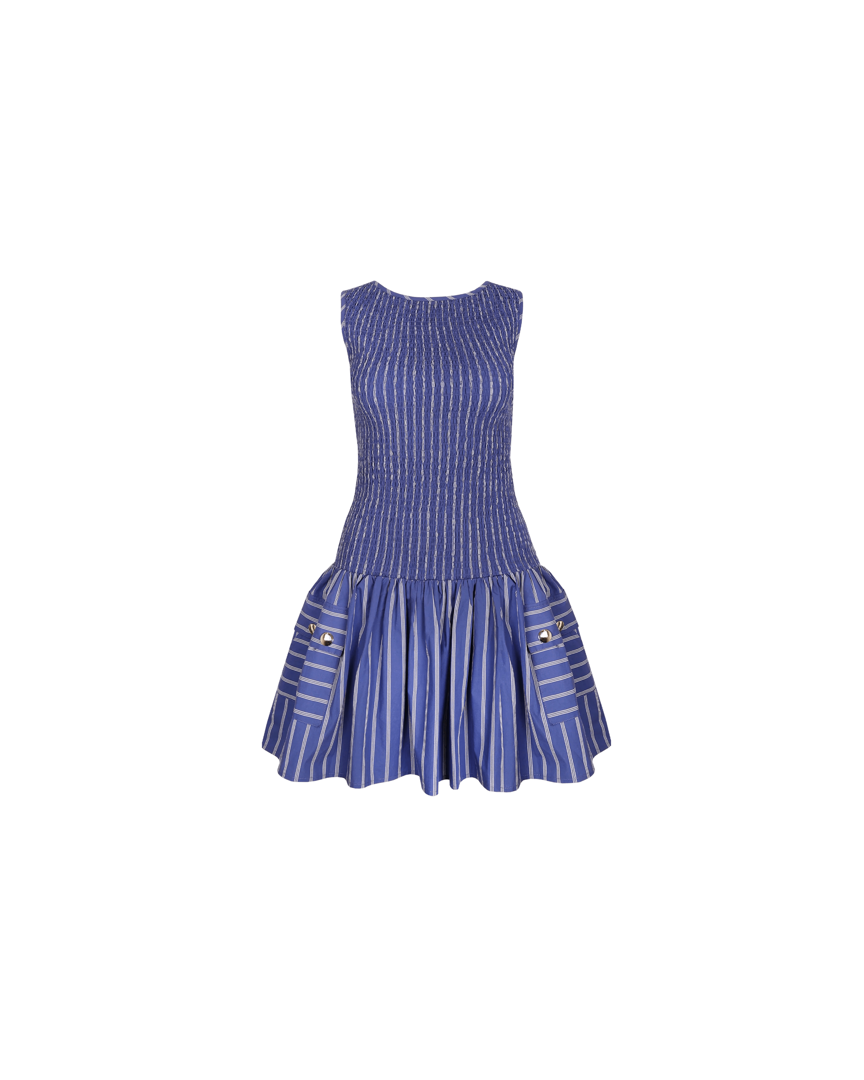 Anastasia Mini Dress Midnight Blue Stripe Ruby