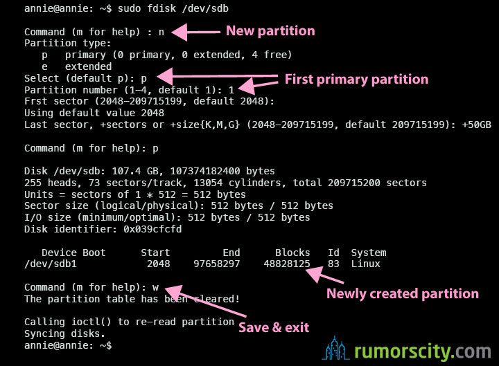 Managing Hard Disk Partitions Using Fdisk In Linux