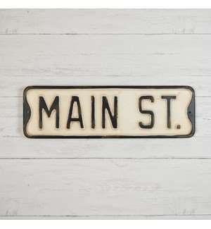 Vintage Main Street Sign – rusted fence
