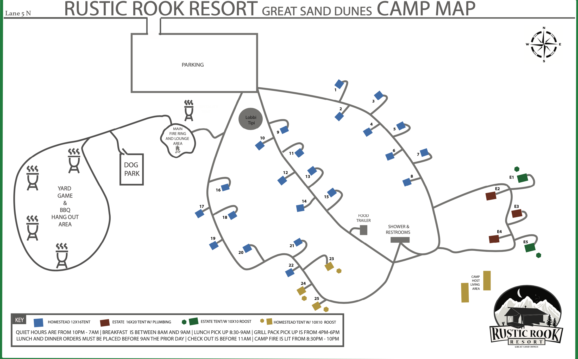 Rustic Rook Camp Map 2020 | Rustic Rook Resort - Great Sand Dunes
