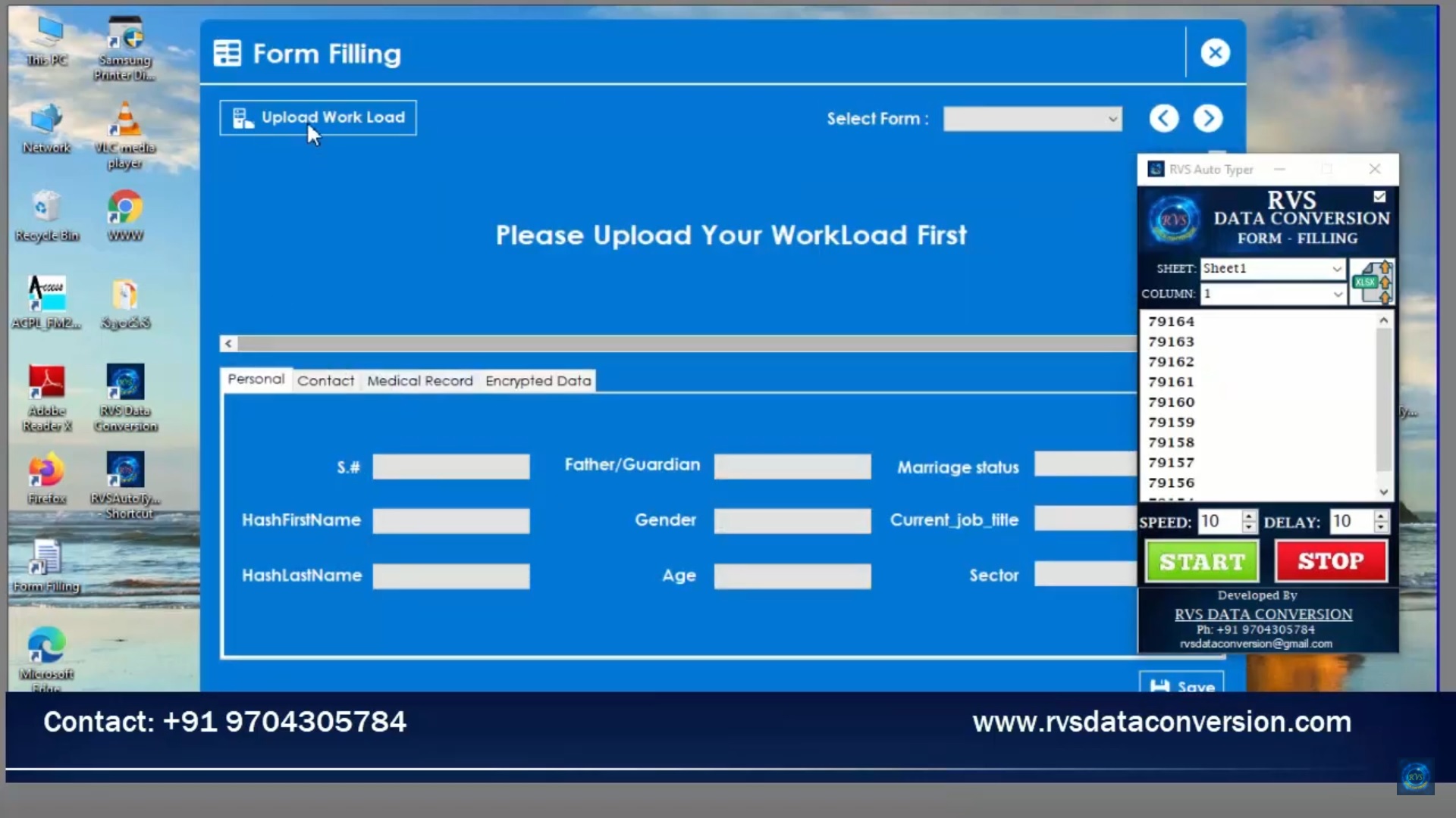 Form Filling Auto Typing Software - RVS Data Conversion