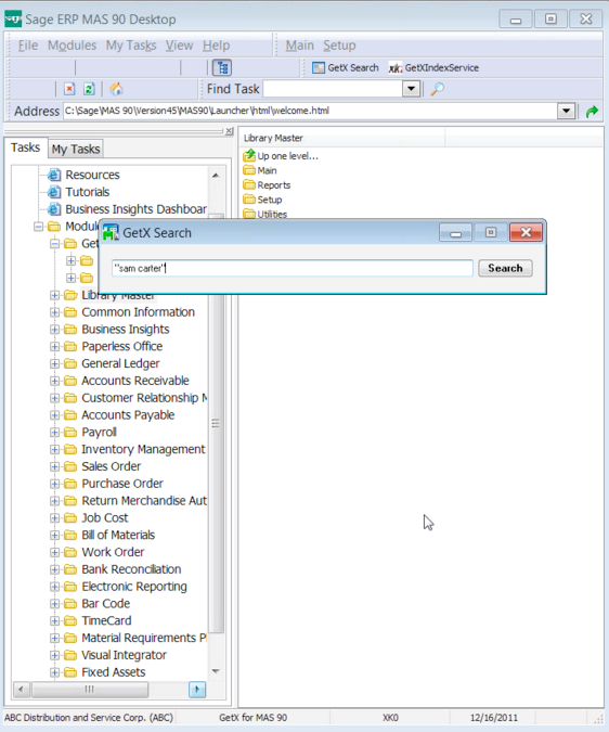 GetX: Global search for Sage ERP MAS 90 and MAS 200 v4.4+ | Schulz ...