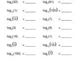 Math Worksheet Collection Evaluating Logarithmic Expressions Media4math