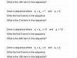 Math Worksheet Collection Recursive Formulas Of Arithmetic Sequences