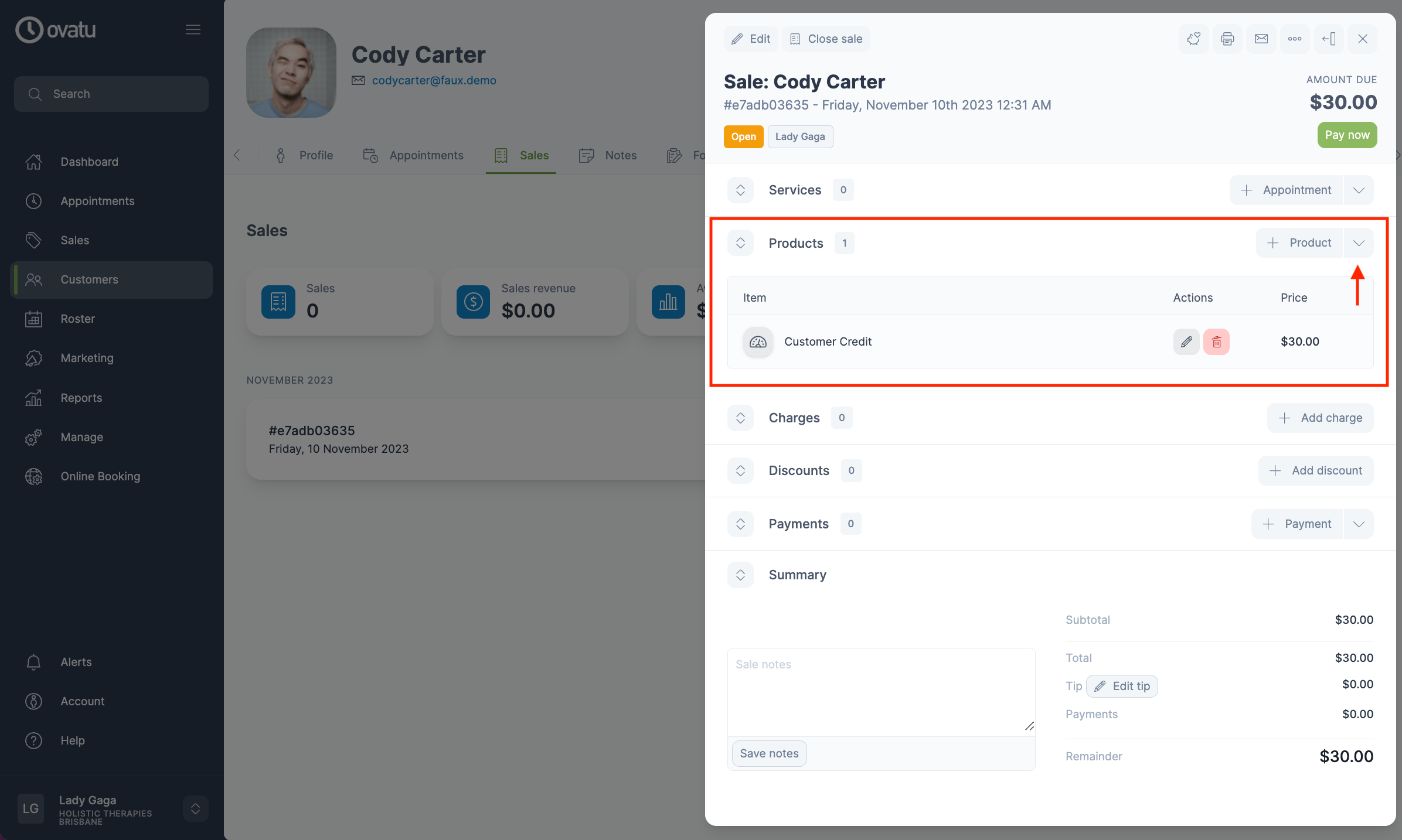 Adding Customer Credit Ovatu Help Guides