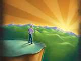 Looking Over A Cliff Drawing