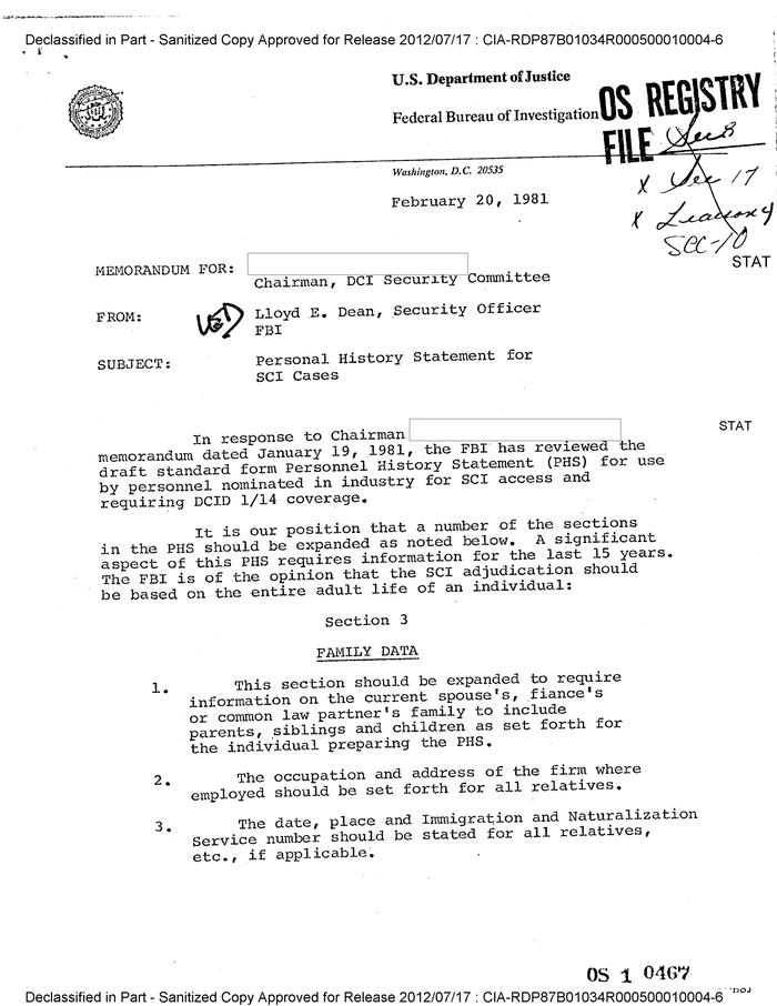 Personal History Statement For Sci Cases Documentcloud