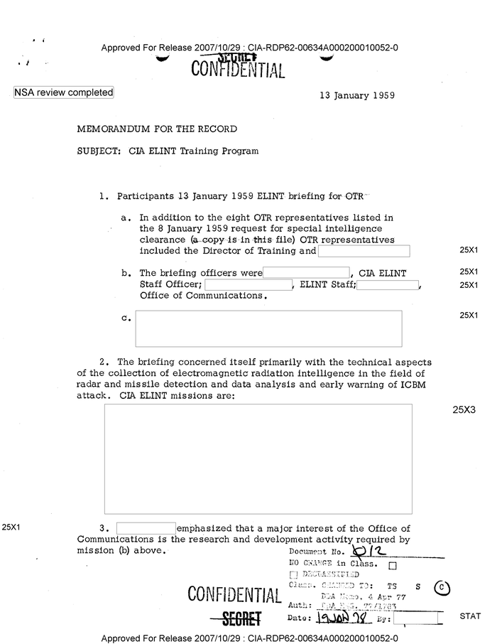 Cia Elint Training Program Documentcloud
