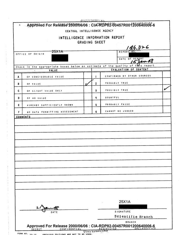 Intelligence Information Report Grading Sheet Documentcloud